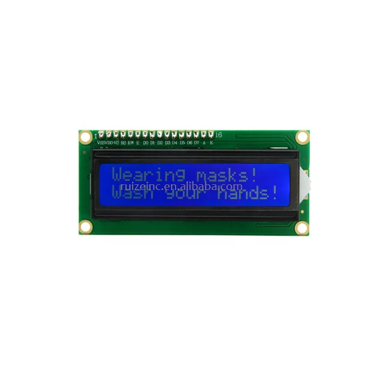 Blue Display Iic/i2c/twi/spi Serial Interface 1602 16x2 Character Lcd ...