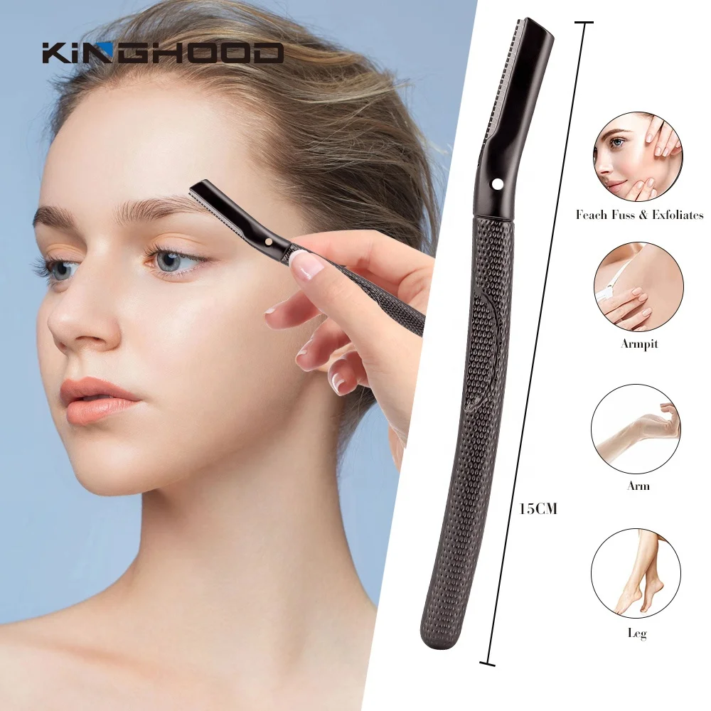 Custom Women Reusable Facial Hair Removal Metal Eyebrow Razor Trimmer ...