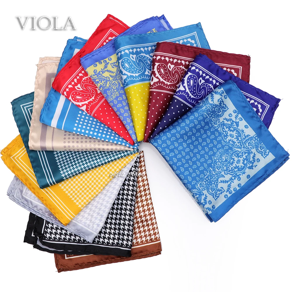 58 Colors New Print Skull Floral Dot 24cm Pocket Square Vintage ...