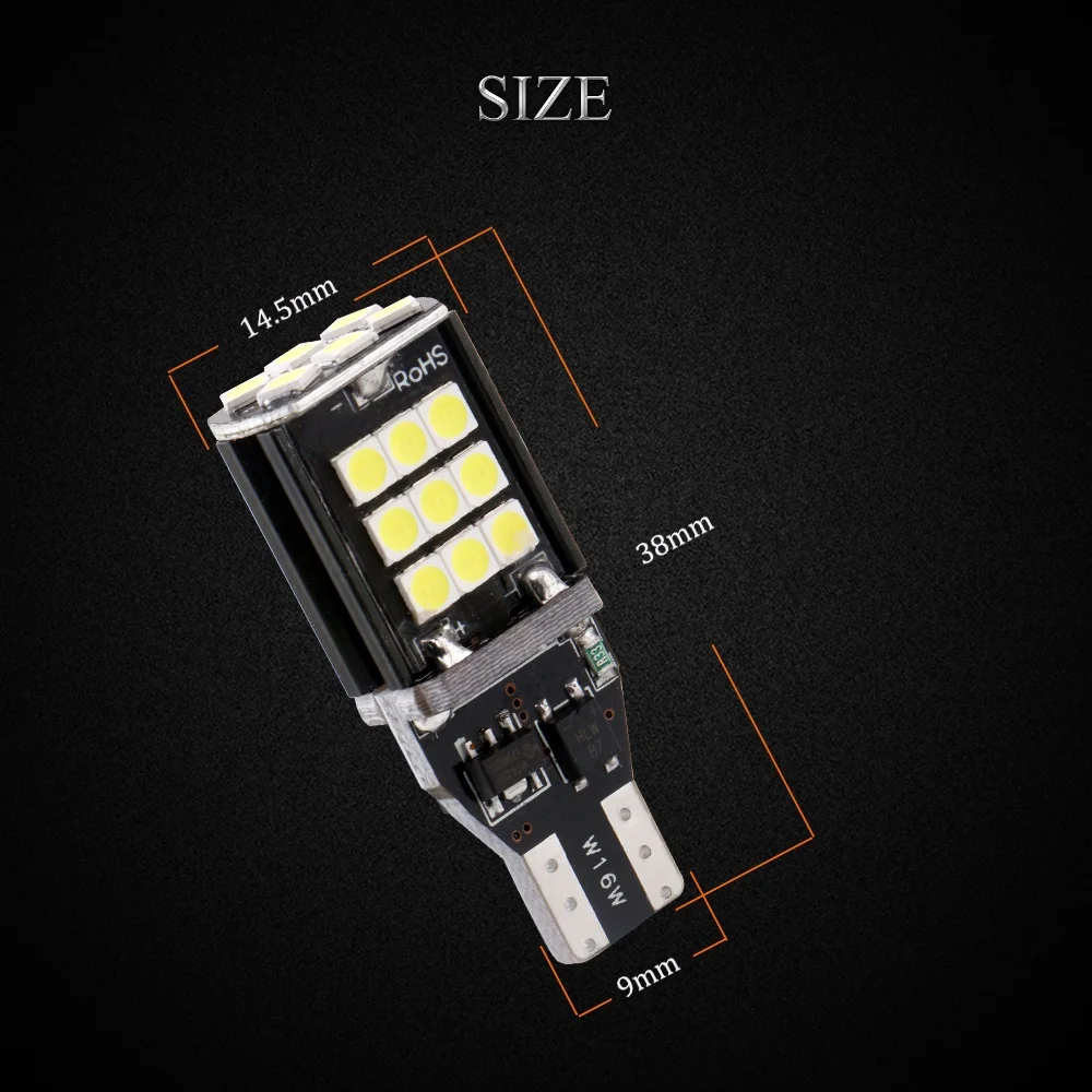 W21/5w Bulb 4pcs T15 W16W LED Bulbs 921 920 912 Canbus NO Error Backup ...