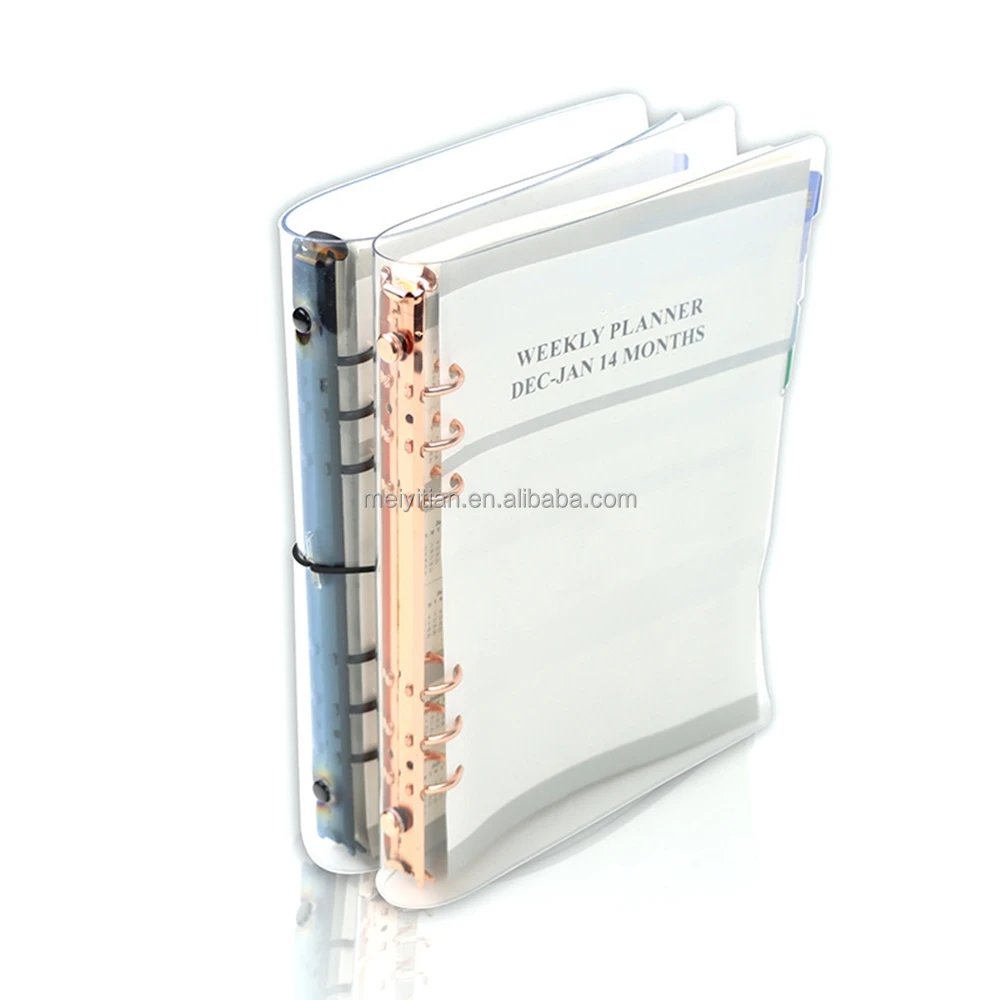 A5 Clear Soft PVC Notebook Cover Refillable Paper PVC Binder Waterproof ...
