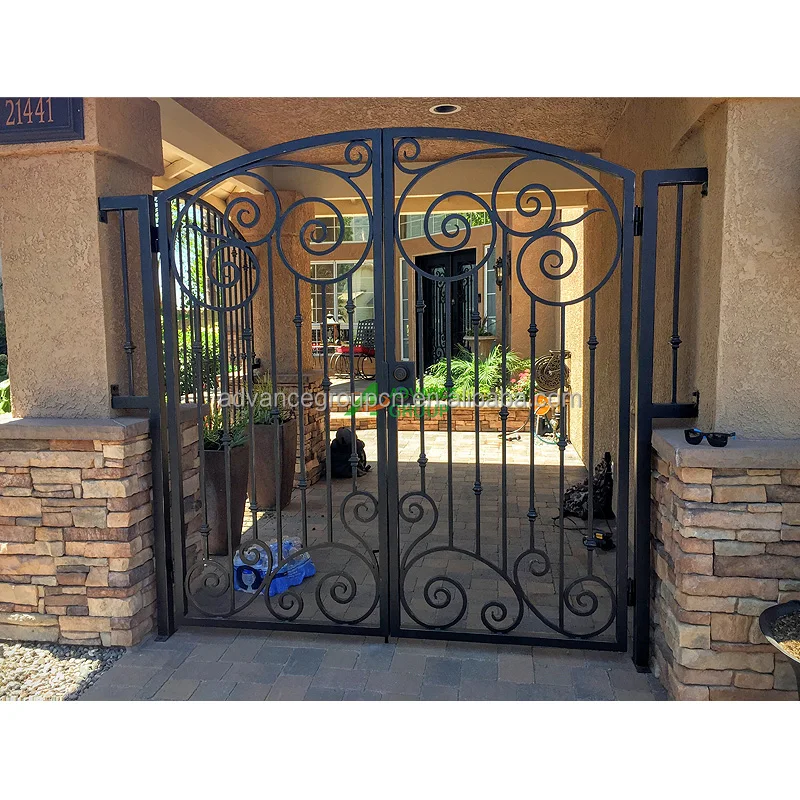 Advance Wrought Iron Main Gate with Arch Design - Customizable Entry ...