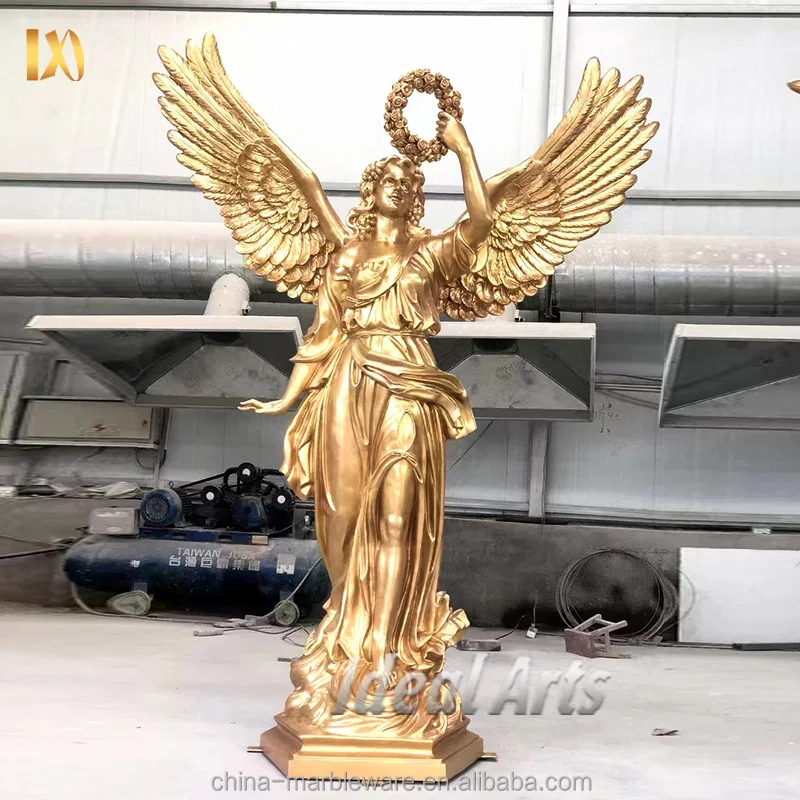 Life Size Resin Fiberglass Gold Goddess Angel Figurines Garden Statues ...
