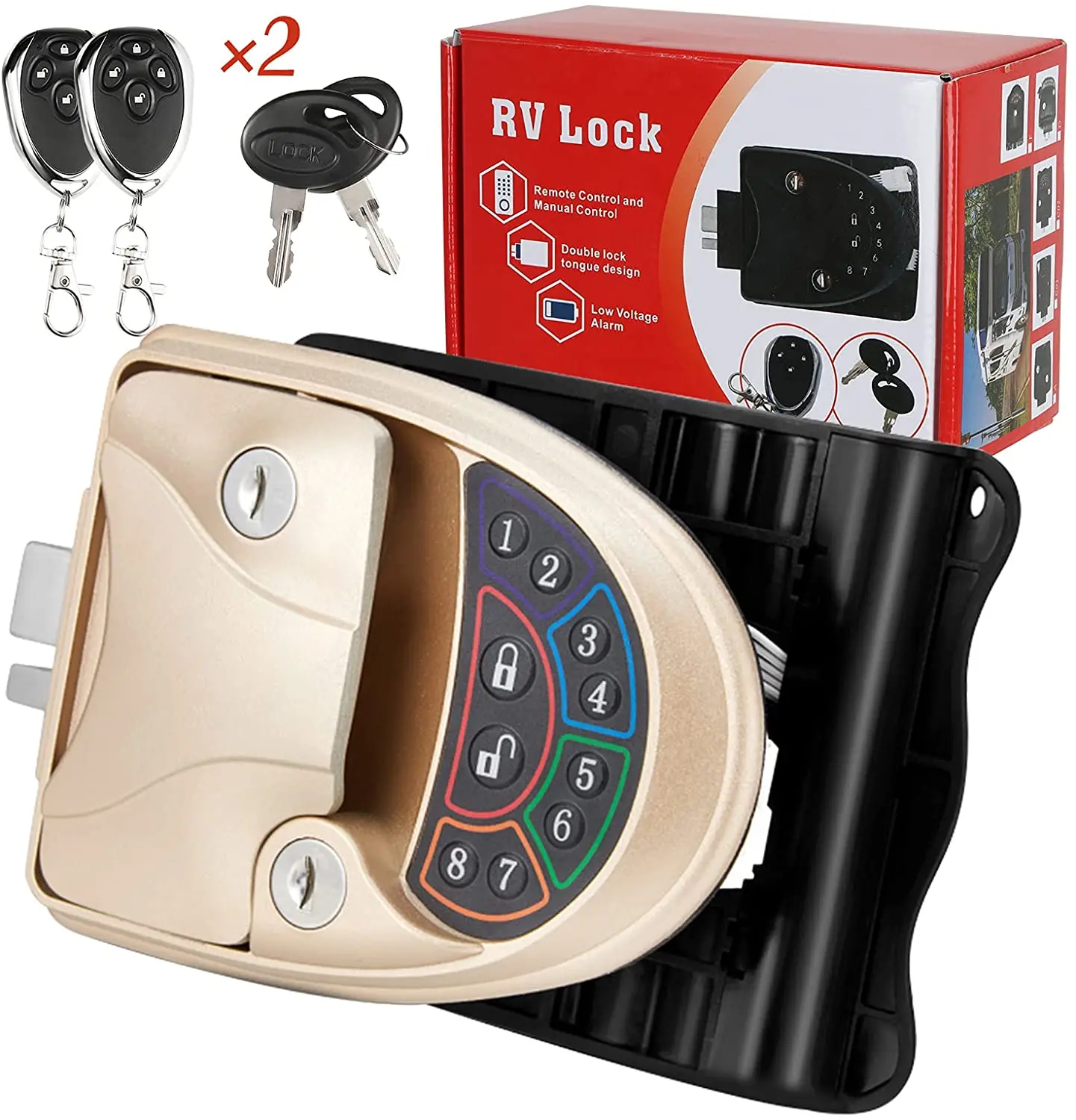 Keyless Rv Entry Door Lock Latch Unlocking Fit Trailer Camper ...