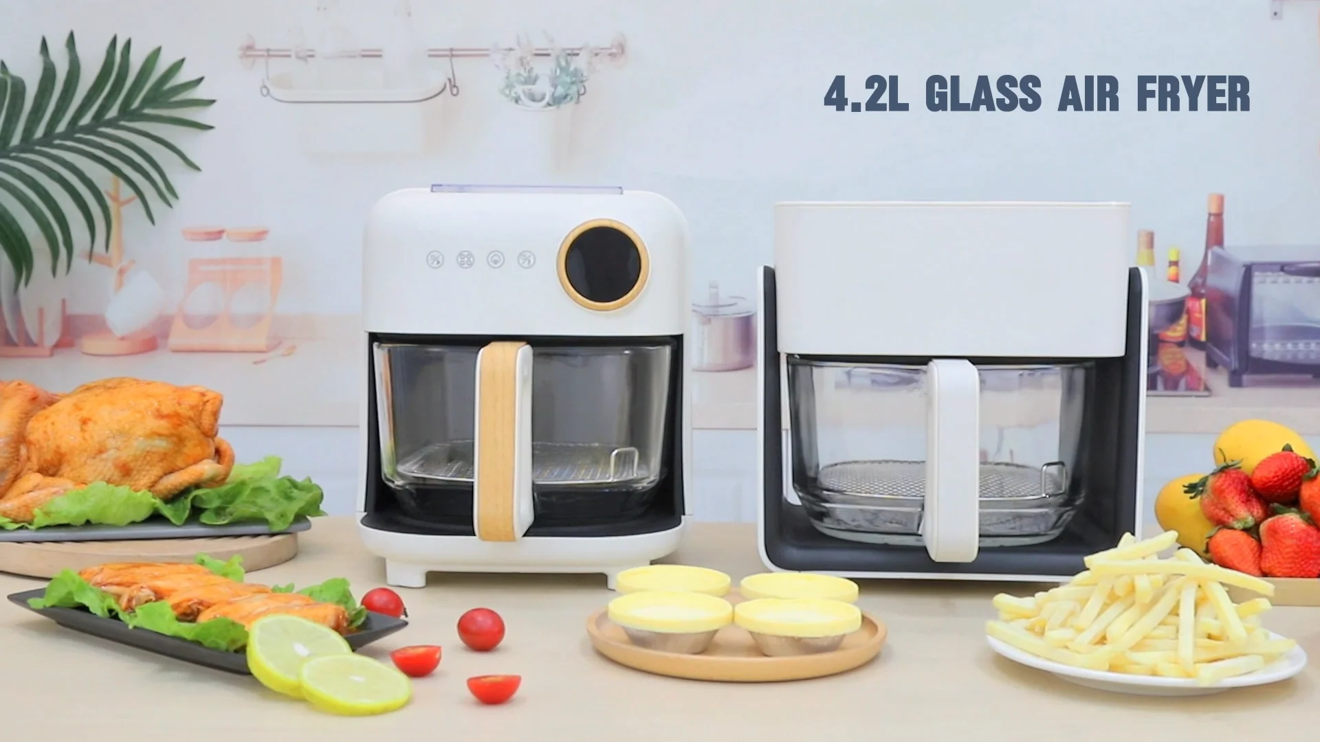 See Through Window 4.2l Air Fryer High Boron Glass Air Fryers Electric ...