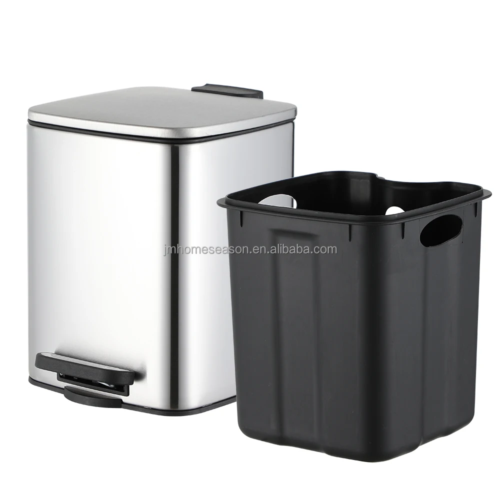 SY 5 Liter Modern Rectangular Small Waste Bin Stainless Steel Square ...