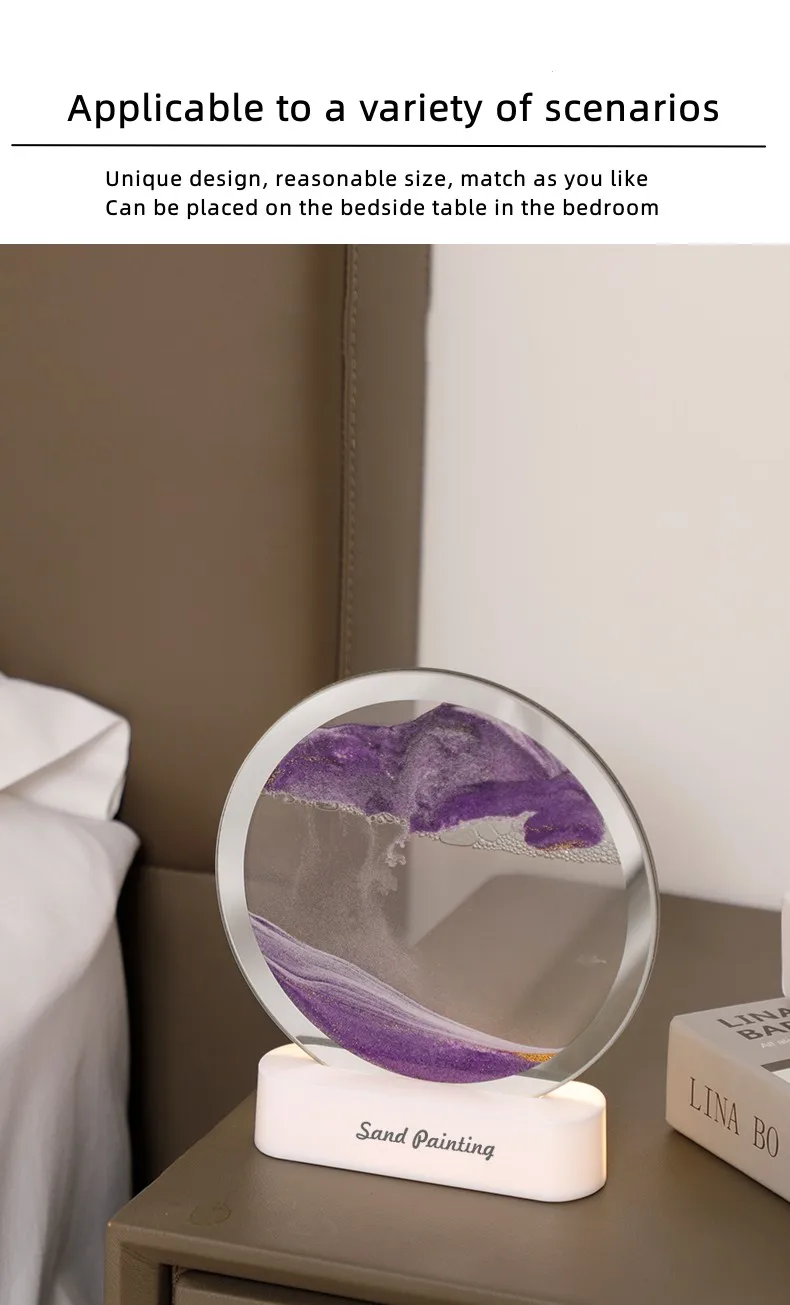 3D Quicksand Table Lamp - Flowing Sand Art Light Hourglass