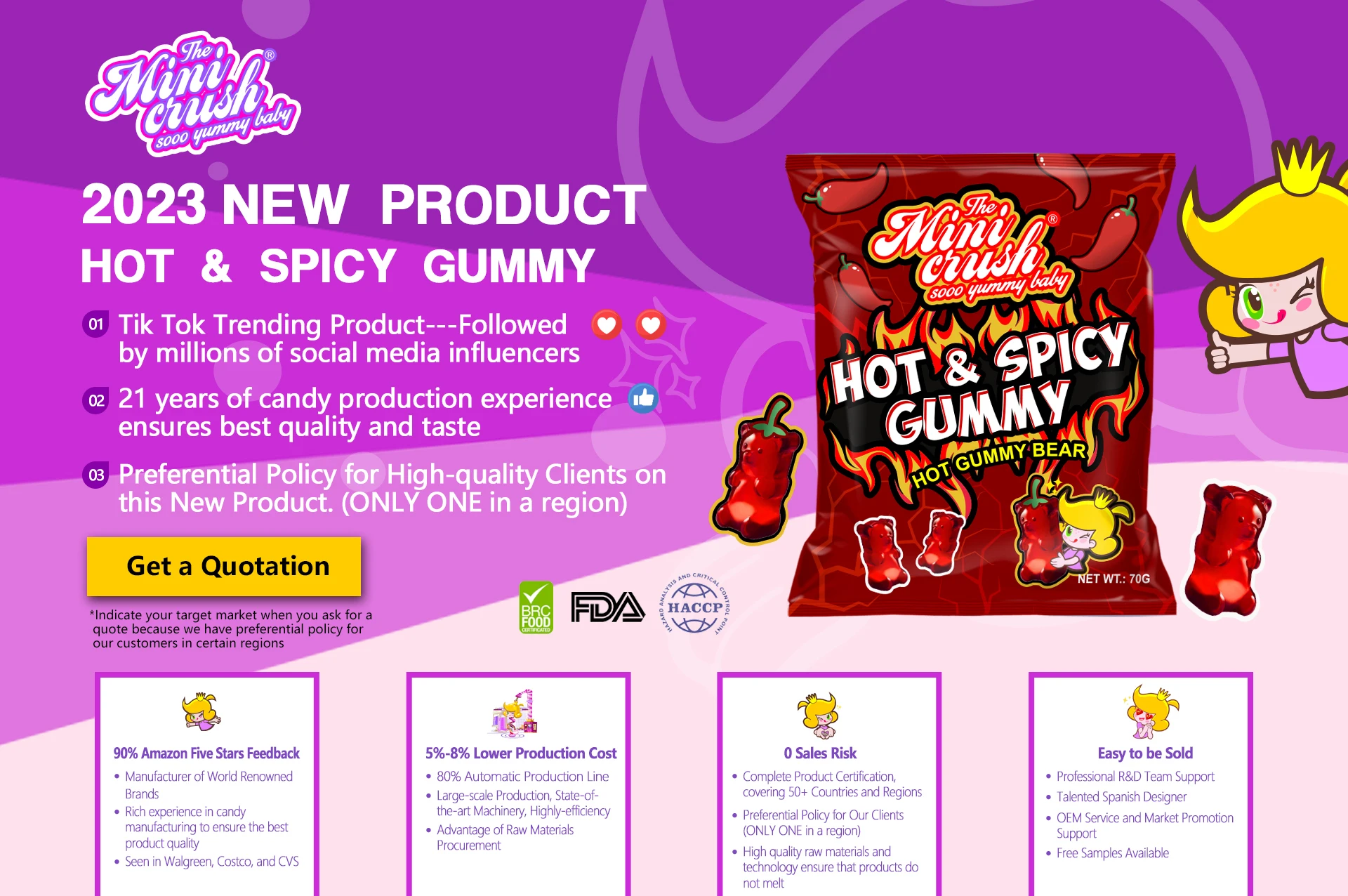 Spicy Flavored Gummy Candies - Hot Gummies Candy Bear