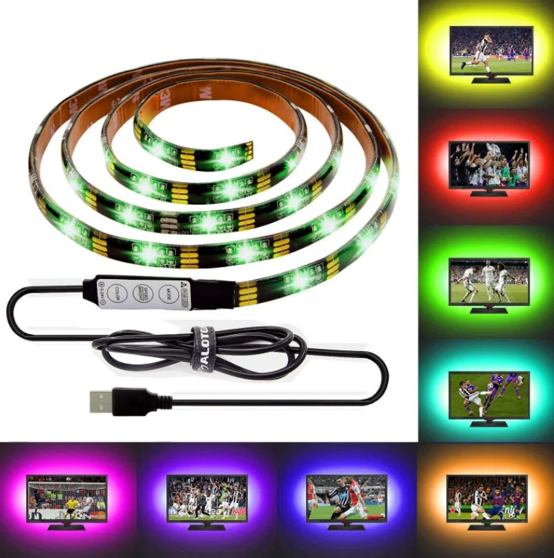 USB LED Strip lamp 2835SMD DC5V Flexible LED light Tape Ribbon 1M 2M 3M ...