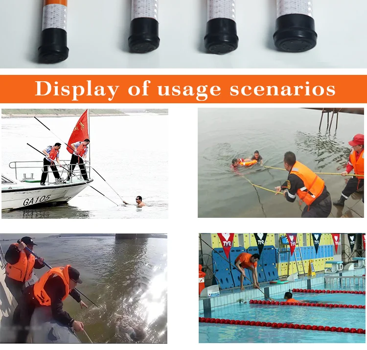 Fiberglass Wrapped Swimming Pool Water Rescue Poles Lifesaving Hook ...