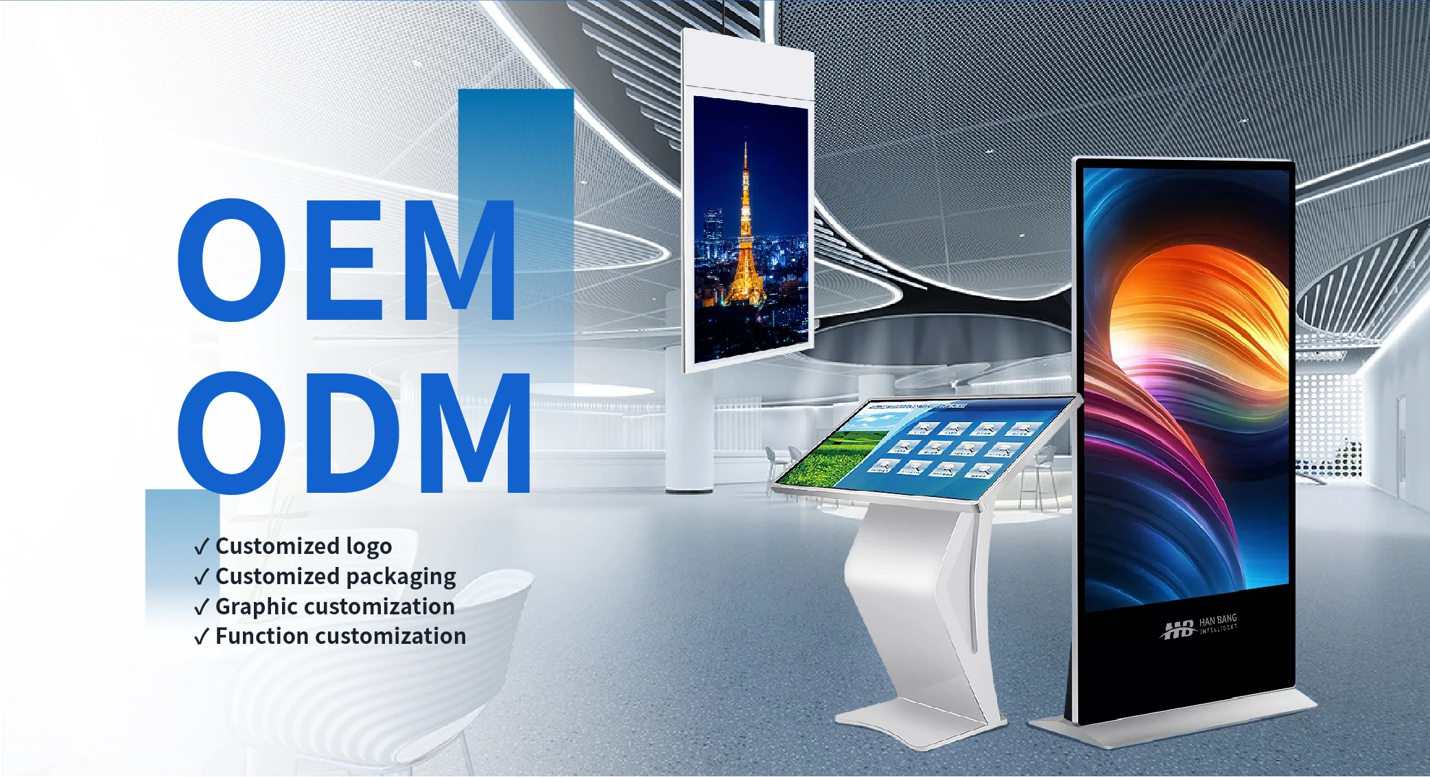 55-Inch HD LCD Monitor Poster Board Car/Home/Taxi Floor Stand ...