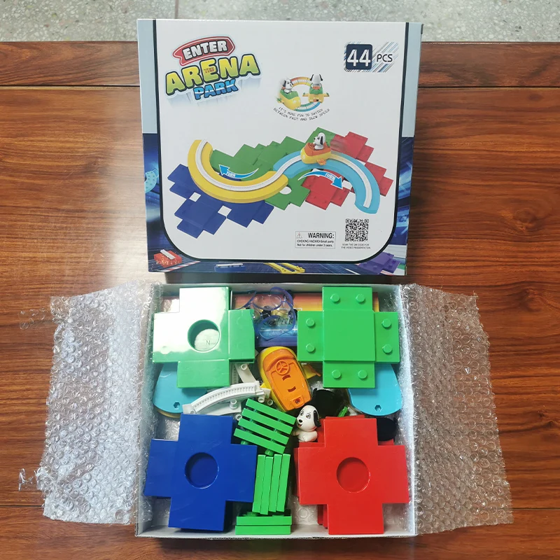 Education Kids Playing Track Puzzle Rail Car 44pcs Creative Diy ...