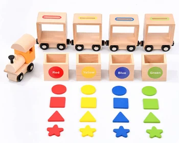 Small Wooden Train For Children Magnetic Educational Puzzle Toys For ...