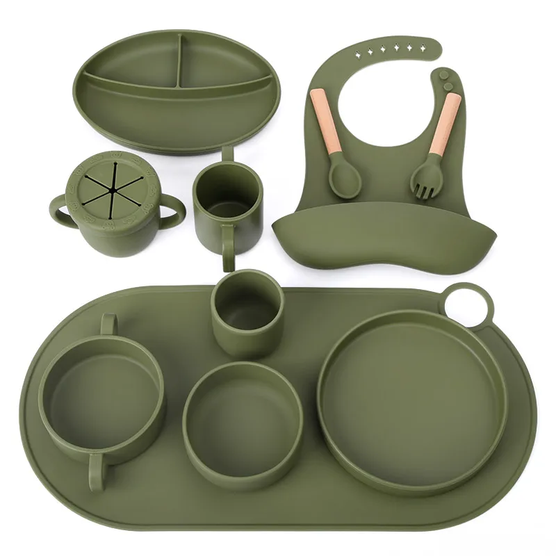 Kids Toddlers Weaning Eating Set - Eco-Friendly Silicone