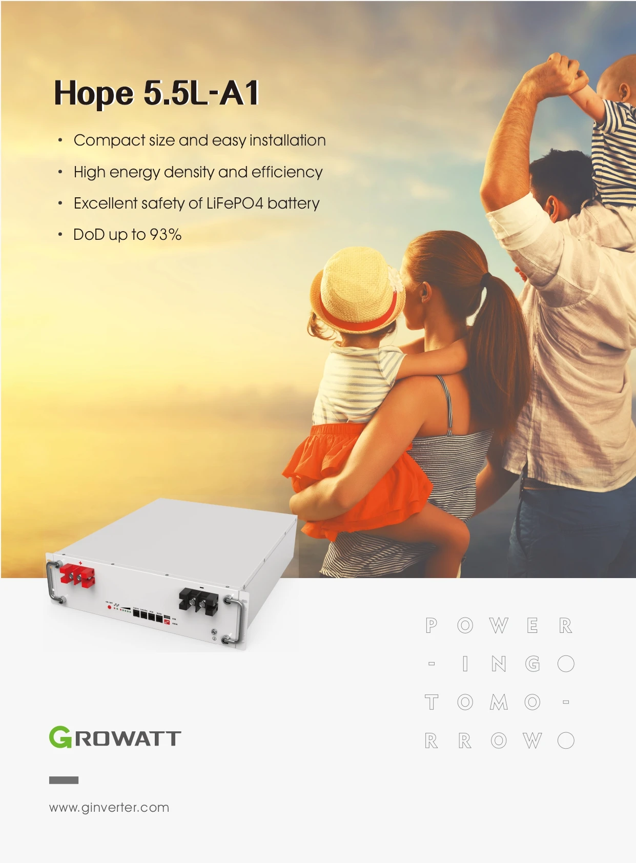 Growatt Battery System Hope 5.5L-A1 for Home Energy Storage