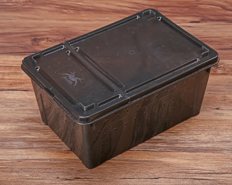 27*19*12cm Reptile Pet Carriers - Transparent & Black Terrariums