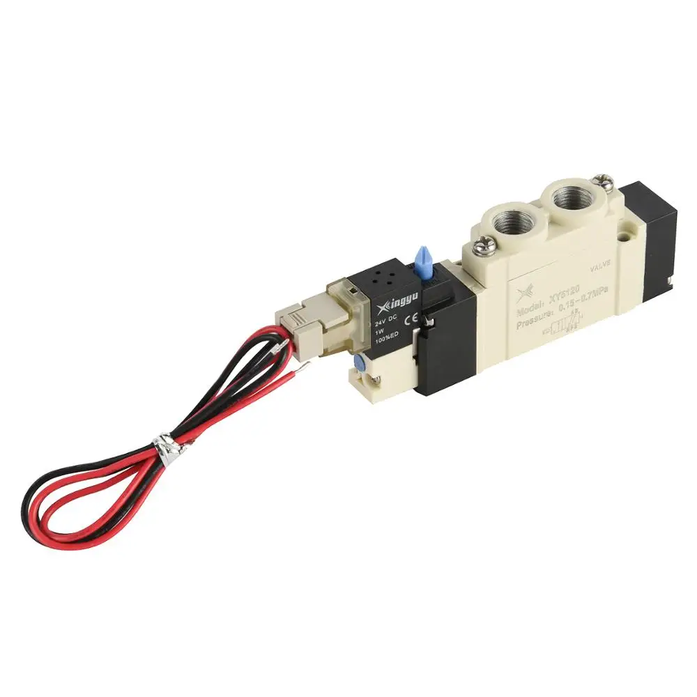 Pneumatic Air Control Valve 3/2 5/2 5/3 Way Type DC12V 24V AC220V 110V ...