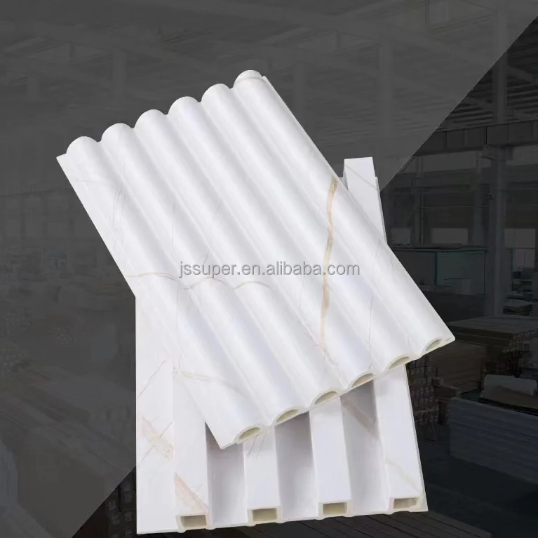 Modern Marble Texture Board PVC WPC Wall Panels 3D Fluted Wall Cladding ...