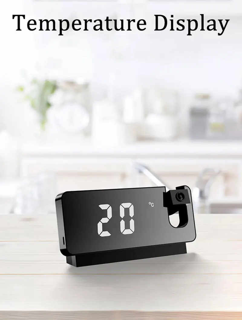 Led Digital Smart Alarm Clock Light Projection Ceiling On The Wall ...