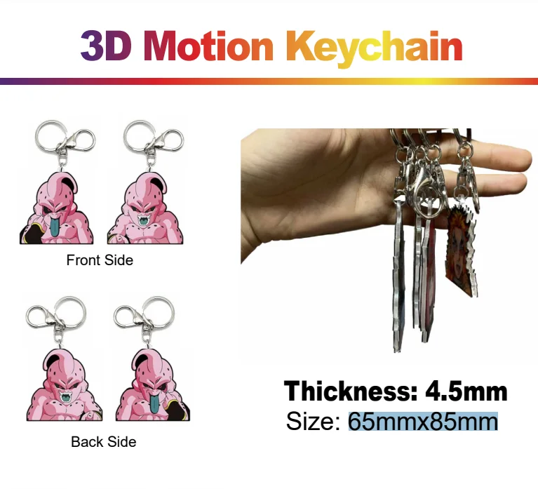 Wholesale Anime Cute 3d Motion Key Chains Acrylic Lenticular Key Rings ...