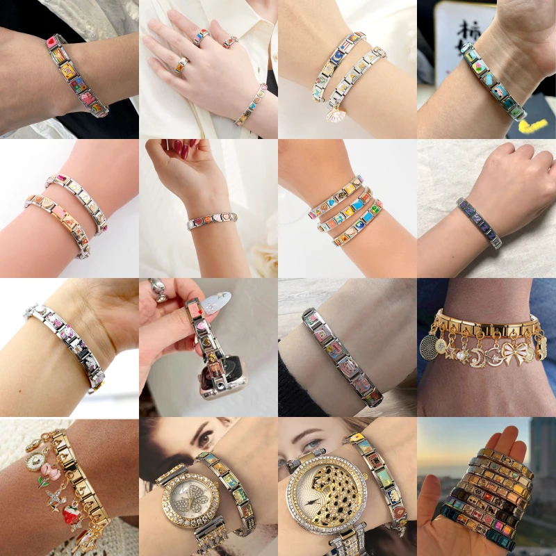 Italian Charms Bracelet - Customized Gold Plated Jewelry