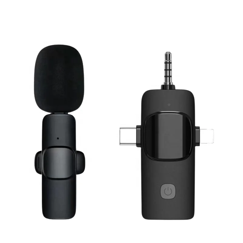 K35 K15 Professional Wireless Lavalier Microphone 3 In 1 Wireless Microphone Type C Noise ...