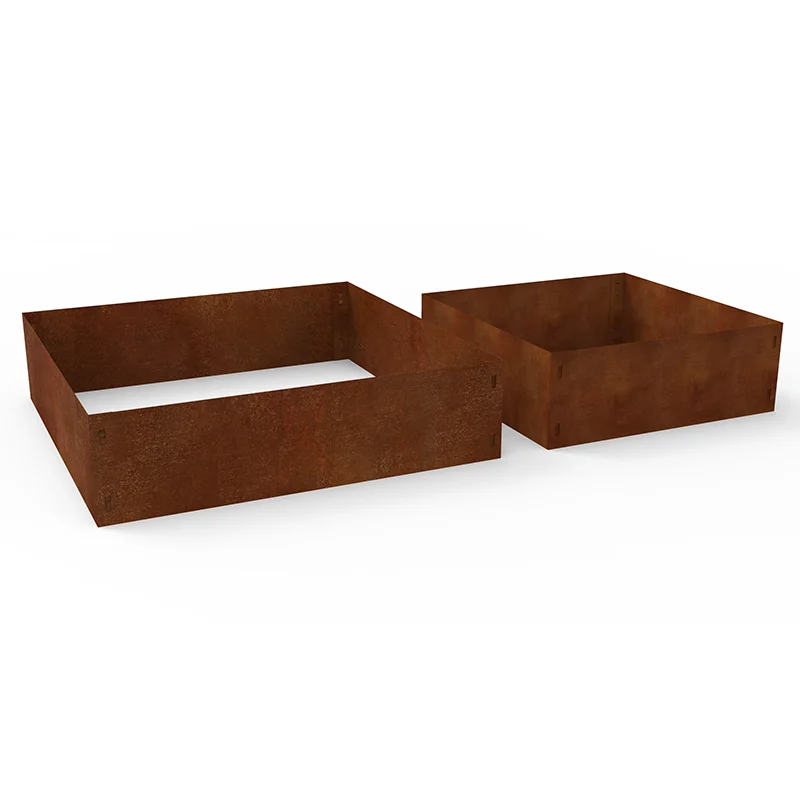 Garden Supplies of Rusty Steel Square Metal Large Rectangle Garden Bed ...