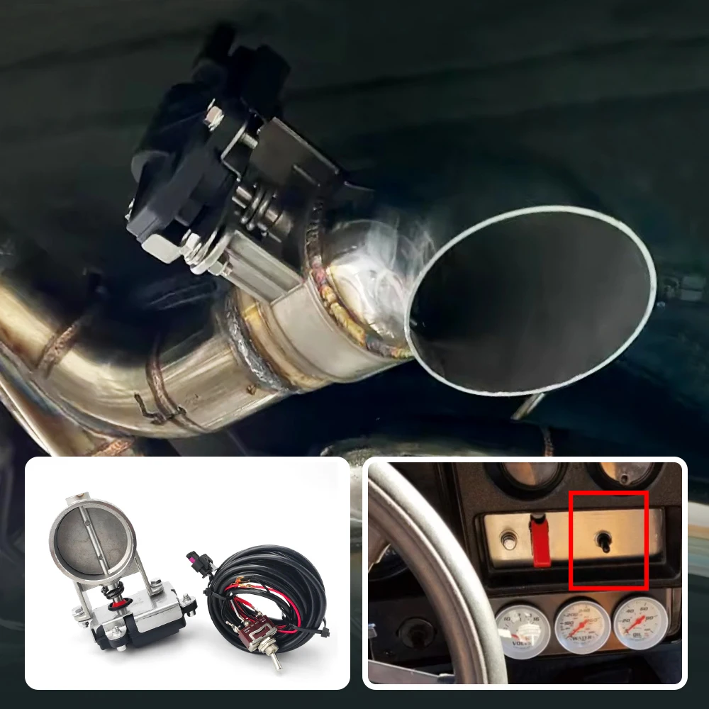 Universal 63mm Stainless Steel Electric Exhaust Control Valve