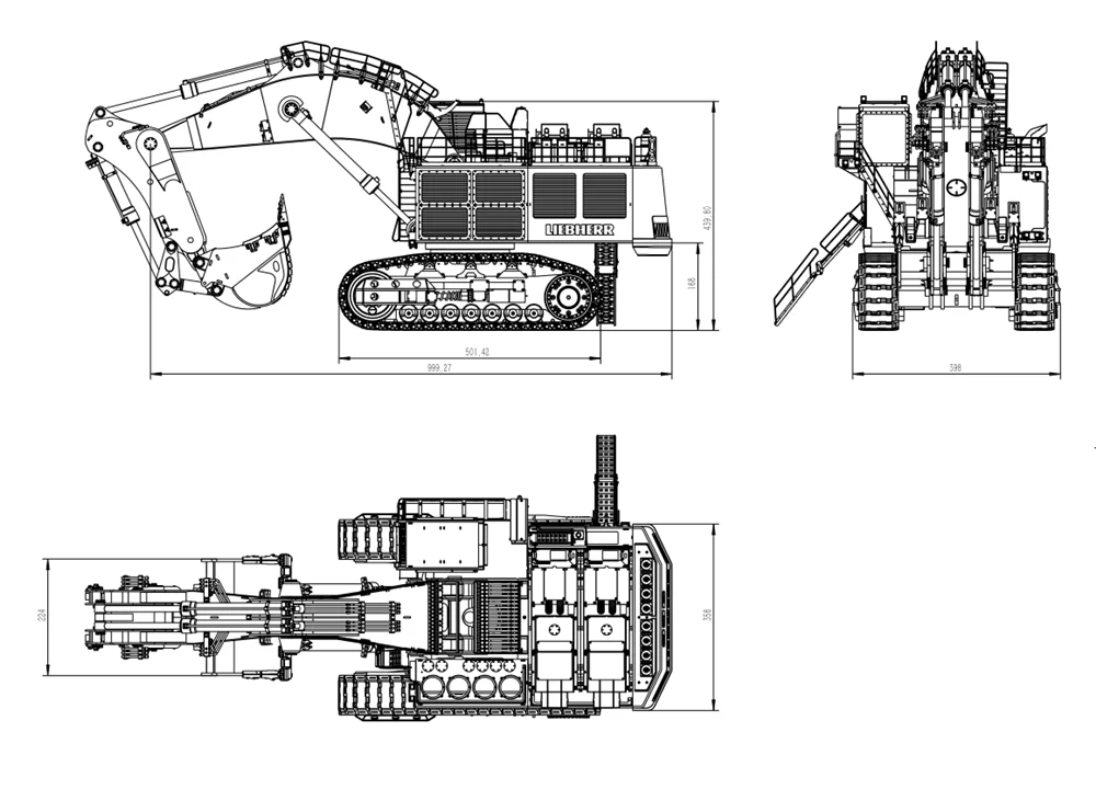Hydraulic Remote Control Excavator Toy - Liebherr 996 Model
