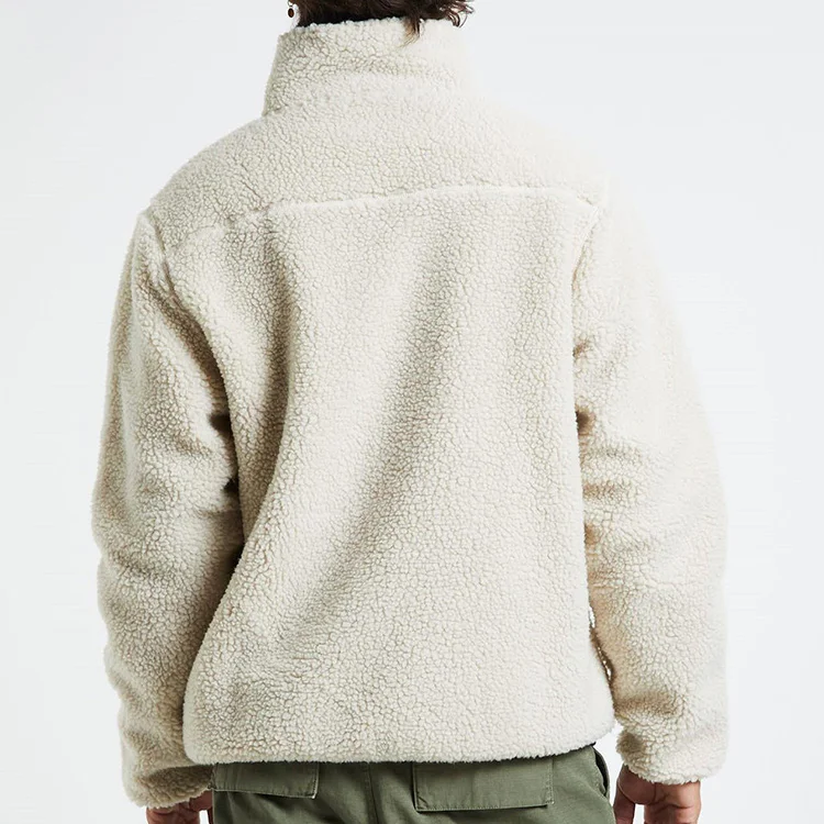 Custom Blank Wholesale Sherpa Wool Jacket - Fleece Zip Up