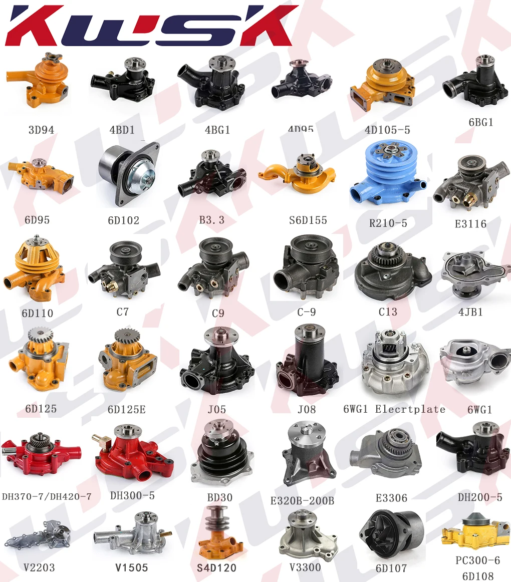 Kwsk 41313201 Excavator Water Pump 41313201 Engine Spare Parts For ...