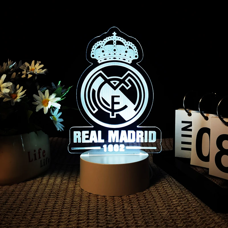 3D Acrylic Night Light Bedroom Decoration Football Games Messi Lamps ...