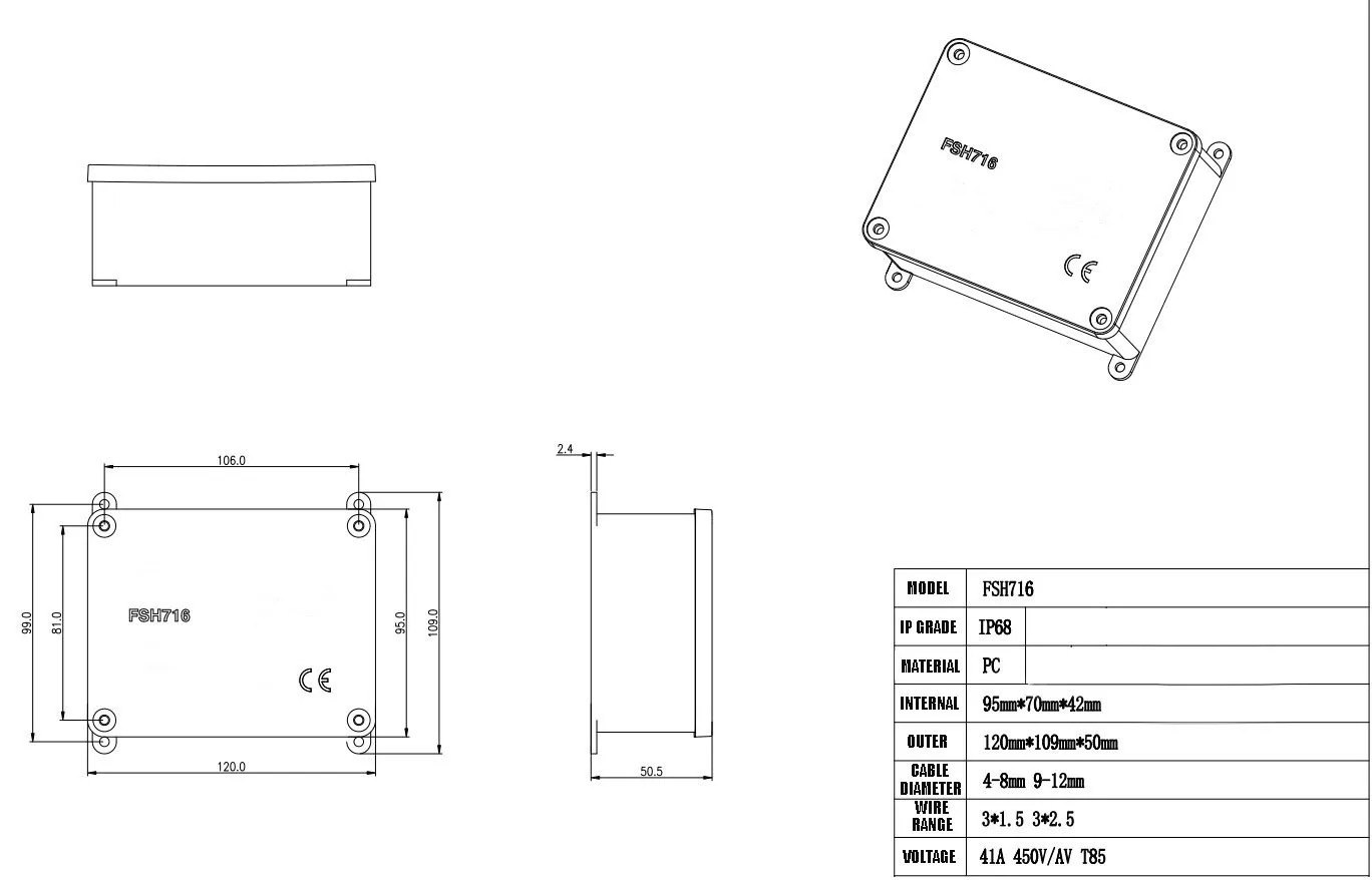 Flameproof Sealed Terminal Block Junction Box IP68 8 Way