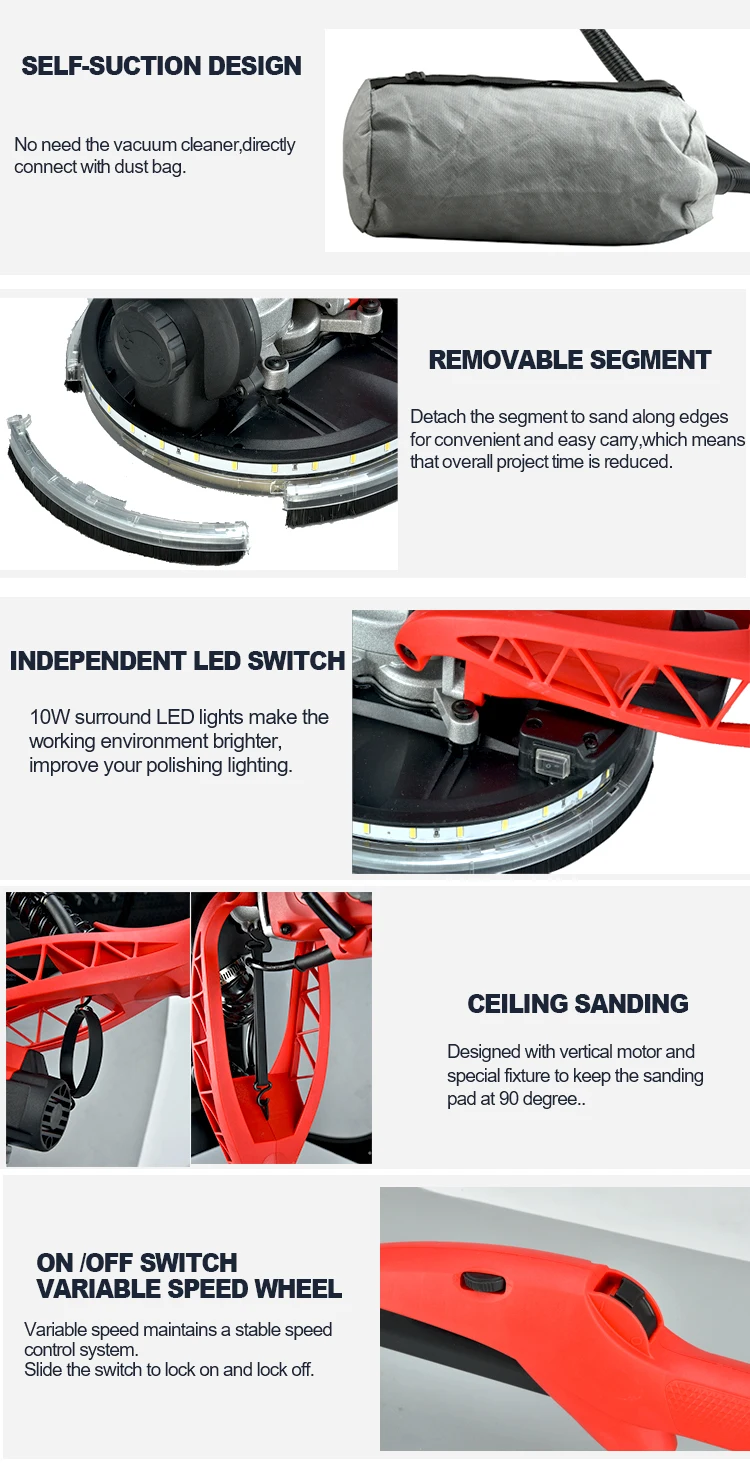 Burley Wholesale Electric Drywall Sander With Led Light Self Suction ...