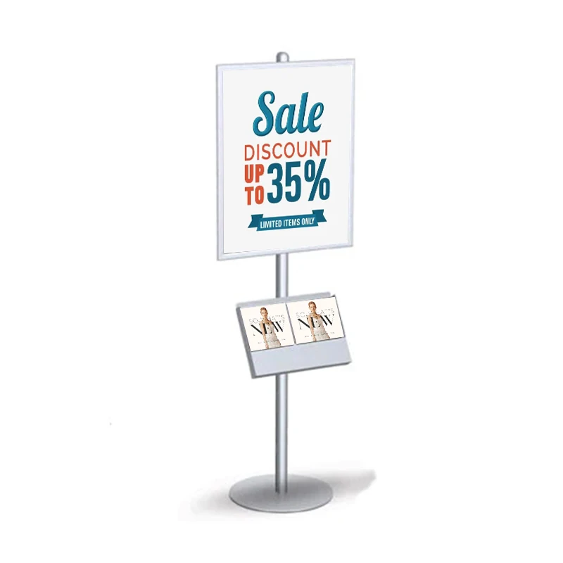 Free Standing Poster Stand Floor Sign Display Stand with Brochure ...