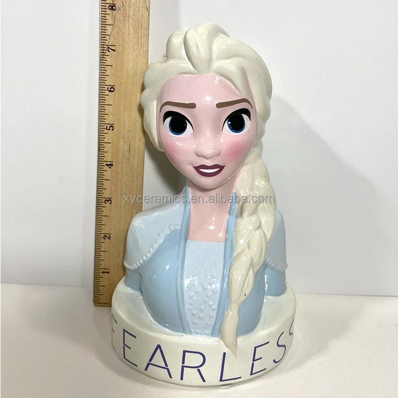 XINGYE Ceramic Frozen Princess Elsa Piggy Bank for Girls Kids Ceramic ...