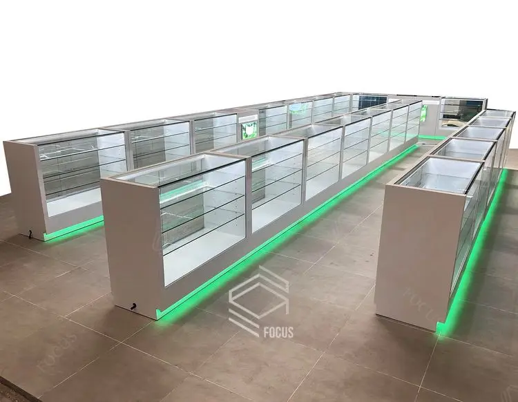 Retail Store Smoke Kiosk Counter Retail Island Glass Display Cigar ...