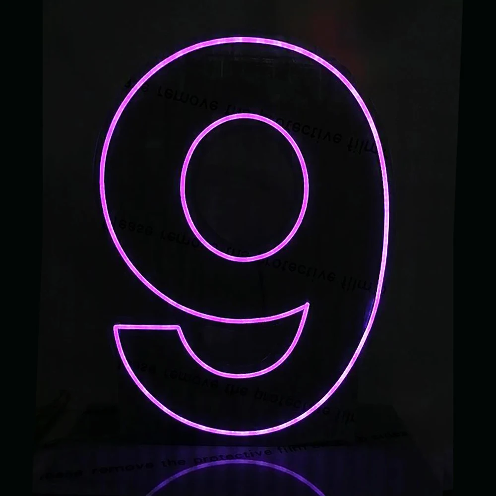 Winbo Free Design RGB Neon LED Numbers Signs - Customizable