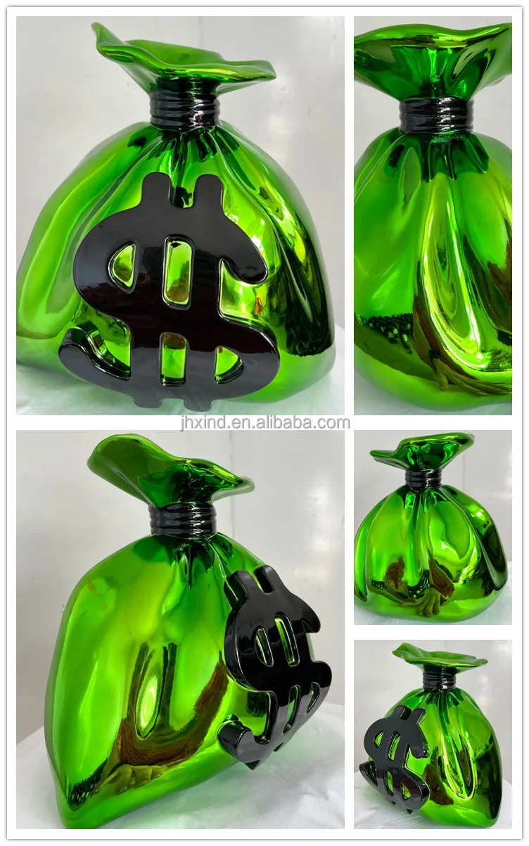 Customized Resin Chrome Color Money Bag (Sculpture) Pop Art Statue ...