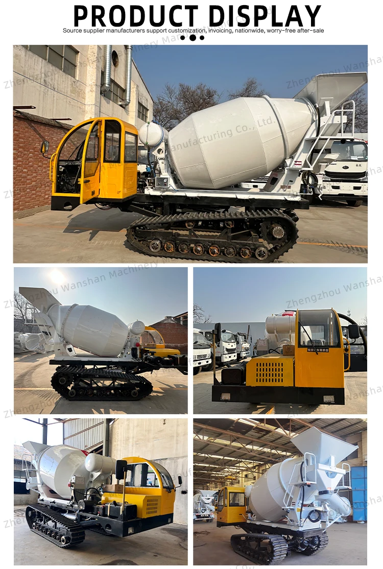 Tracked Concrete Transport Tank Truck Portable Electric Mini Cement ...