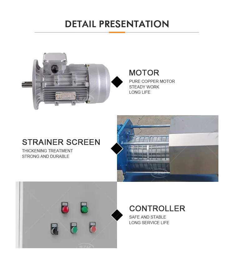 Screw Animal Chicken Pig Cow Dung Manure Dewatering Machine Dehydrator ...
