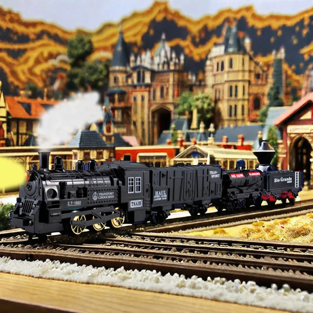 STEM Christmas Vintage Electric Train Track Model Plastic Railway Toy ...