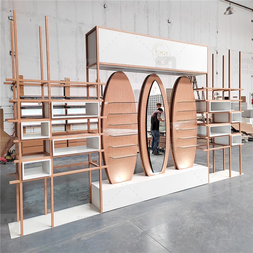 Fashion Optical Shop Interior Design Decoration Custom Wooden Sunglass ...