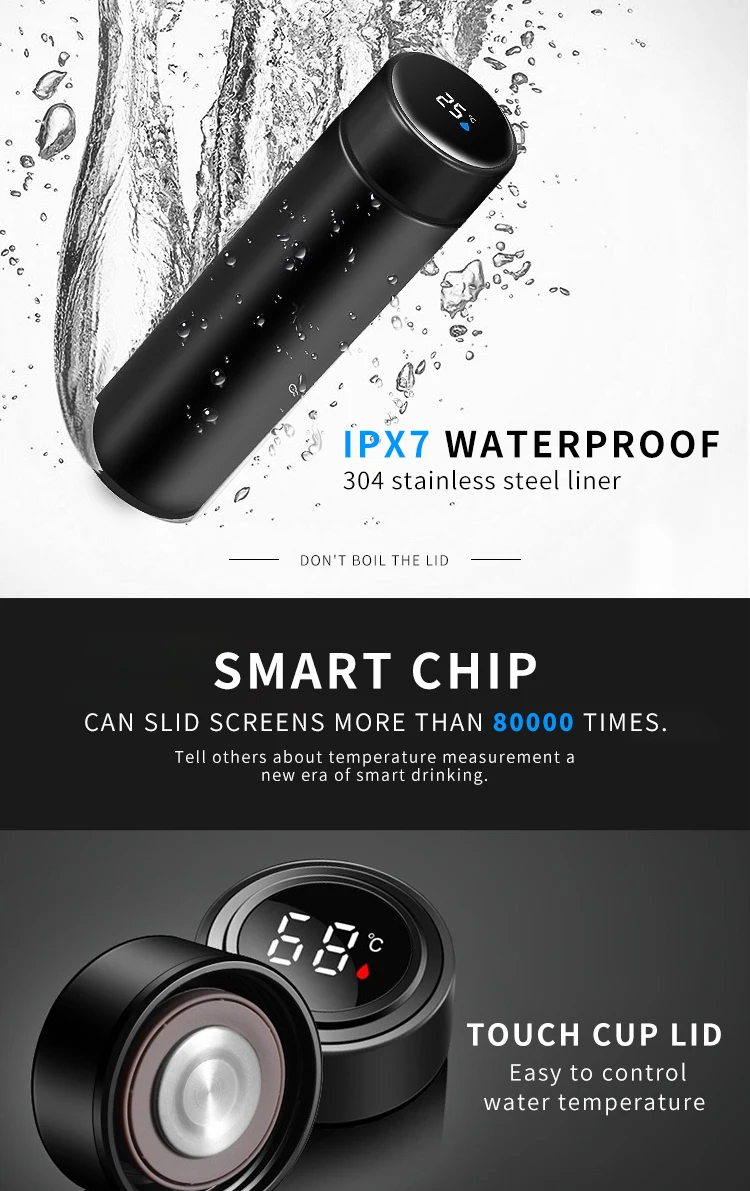 Smart Water Bottle Termo - LED Temperature Display