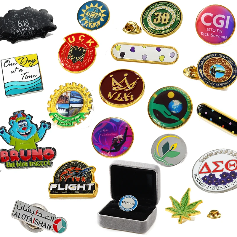 Free Design Hat Pins Small Gold Metal Soft Enamel Custom Button Pins ...