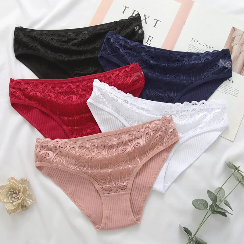 Frauen Sexy Floral Lace Panty Unterwasche Dessous Einfarbige weibliche Unterhose Intimates Lady Cotton Panties Alibaba