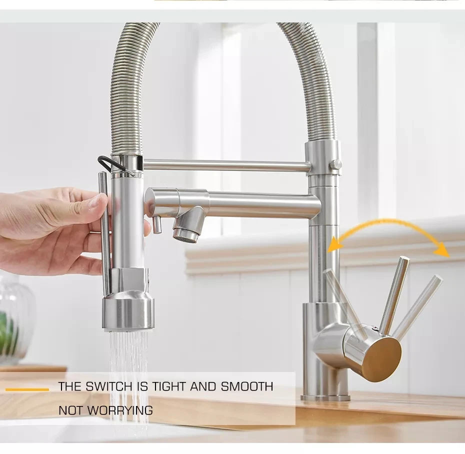 Modern Torneira Cozinha Single Handle Pull Down Spring Loaded Kitchen ...