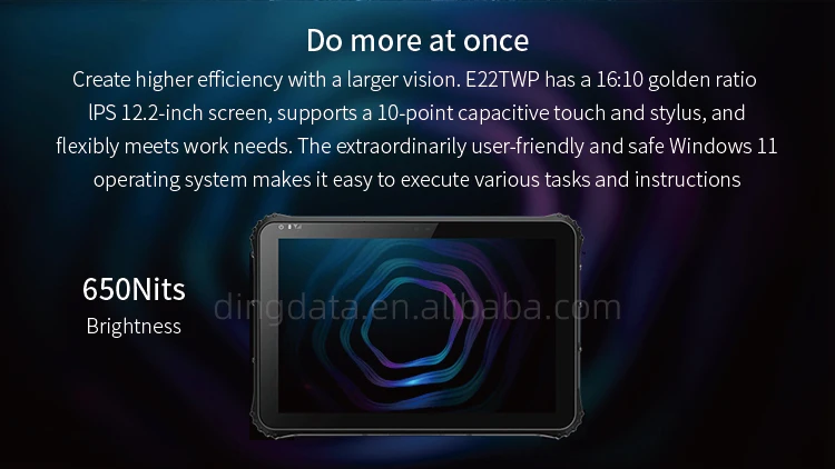 Rugged Tablet 12 Inch Windows 11 OS - IP65 Industrial Tablet