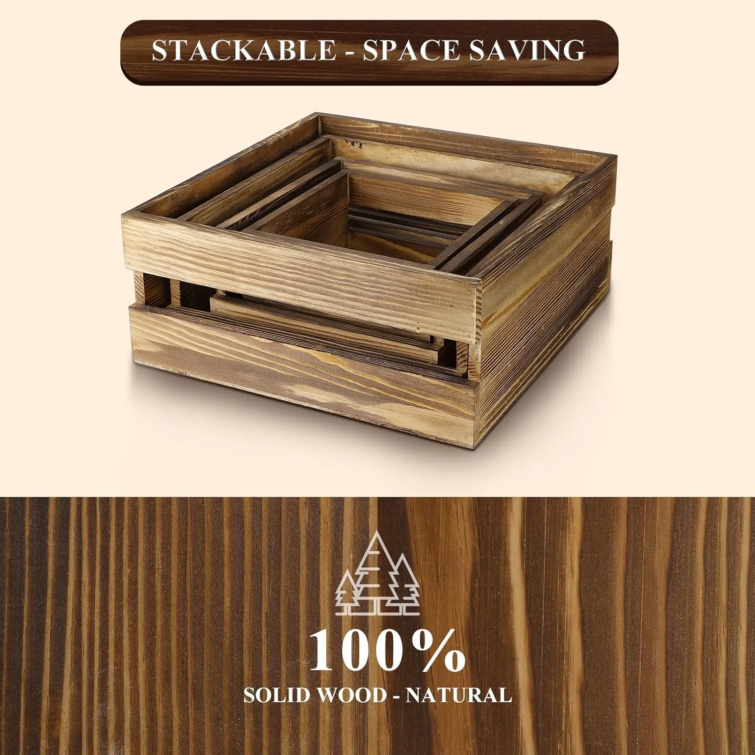 Wooden Crate Rustic Cake Stand Risers For Decor Wooden Crate Style ...