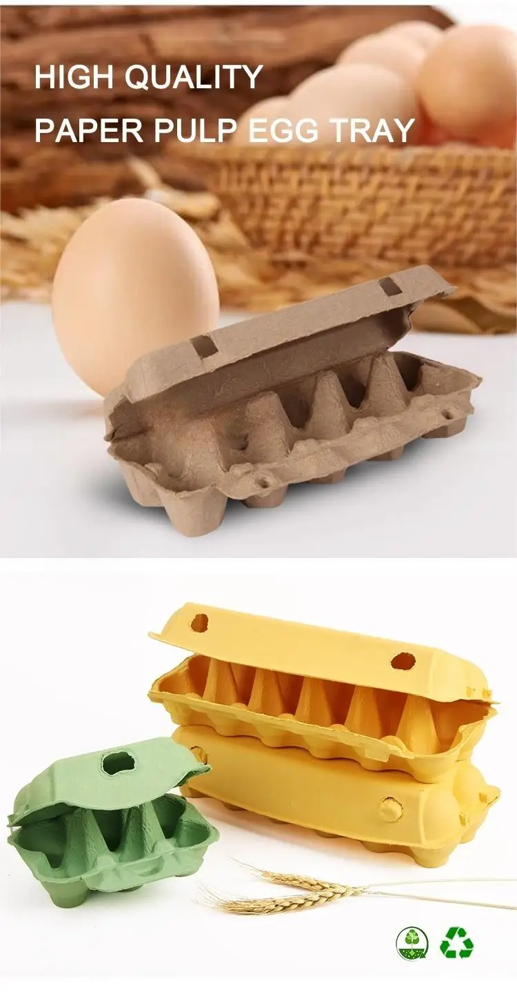 Paper Pulp Fiber Chicken Egg Tray Holder Bulk Holds 6/10/12 Count Eggs ...